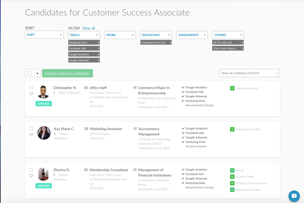 The new candidate search is what you've been looking for