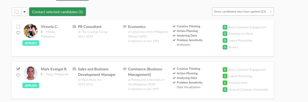 The new candidate search is what you've been looking for