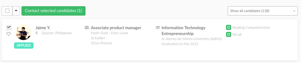 The new candidate search is what you've been looking for